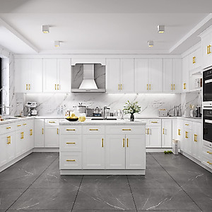 ROOMTEC Kitchen Base Cabinets, Sideboard Storage Cabinet, Entryway Cabinet with Soft Closing Doors 15" W X 24" D X 34-1/2"H