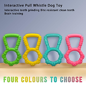 KITIVIALA Tug of War Dog Toy, Interactive Dog Pull Toys, Adult and Puppy Teething Toy, Tough Chew Toy for Small Medium Large Dogs, Rubber, Lightweight, Comfortable Grip (Green)