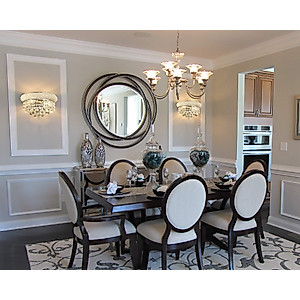 Homeooze 2-Lights Empire Crystal Wall Sconce Light for Living Room Dining Room Bathroom Vanity Mirrors Hallway Bedroom Closet Stairway (Chrome)