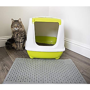 Petlinks Purr-fect Paws Multipurpose Cat Litter Mat - Gray, Medium