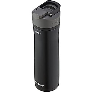 Contigo Cortland Chill 2.0 Stainless Steel Insulated Water Bottle, 24 oz, Licorice - Autoseal Spill-Proof Lid Great for On the Go - Keep Drinks Hot/Cold - Fits Most Cup Holders - Includes Carry Handle