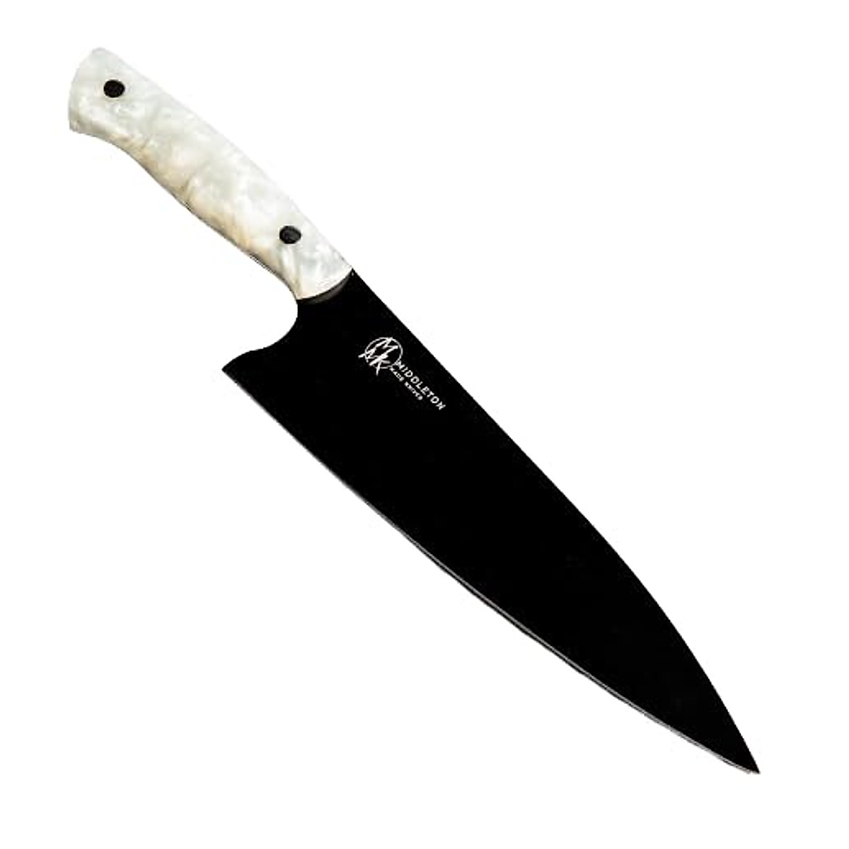 Middleton Made Knives Echo 8 Inch Chef Knife - Handmade Professional Chef Knife - Chefs Knife Made with AEB-L Stainless Steel - USA Made Knife - Great Chef Gifts - Blue