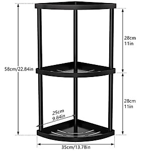 Taaji Standing Shower Caddy Corner, Metal Shower Shelf Caddy Stand Organizer Shampoo, 3 Tier Shower Stands for Inside Shower, Bathroom, Bathtub Corner, Black