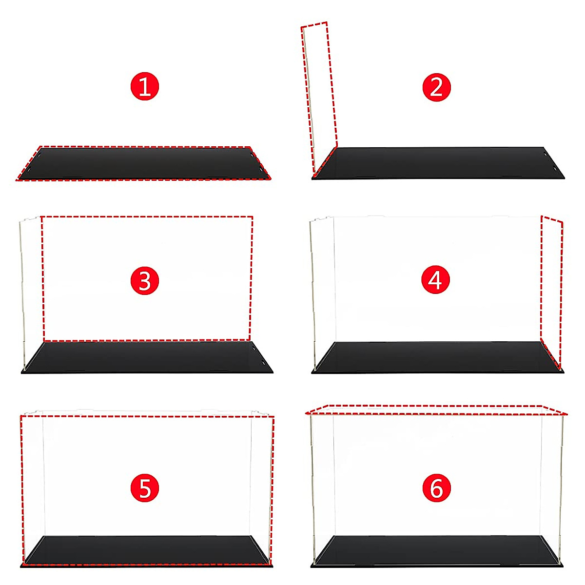 Tingacraft Acrylic Display Case (12.2 x 6.6 x 7.4 inch) for 6 inch 1/12 Action Figure Clear Box for Collectibles, Assembly Required