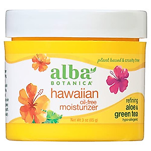 Alba Botanica Hawaiian Oil Free Moisturizer, Refining Aloe & Green Tea, 3 Oz