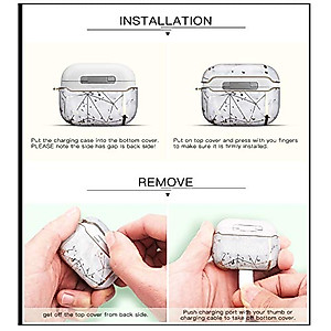 GOLINK Chrome Case for Airpods Pro, 360° Protective Stylish Marble Design for Airpods Pro Charging Case(White Marble)