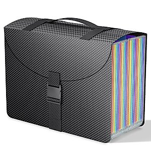 TOPCJ File Organizers with Handle,Portable Expanding File Folder,25 Pockets Accordion File Organizer for Receipt,Bill, A4/Letter Size Paper,Documents,a-z Tabs Include in Filing Folders Diamond