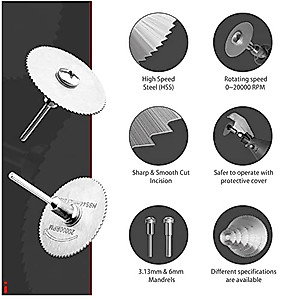 Cutting Discs Set for Rotary Tool Accessories 106PCS, HSS Circular Saw Blades, Resin Cutting Discs, 545 Diamond Cutting Wheel, Mesh Resin Cutting Wheel with Mandrels and Screwdrivers