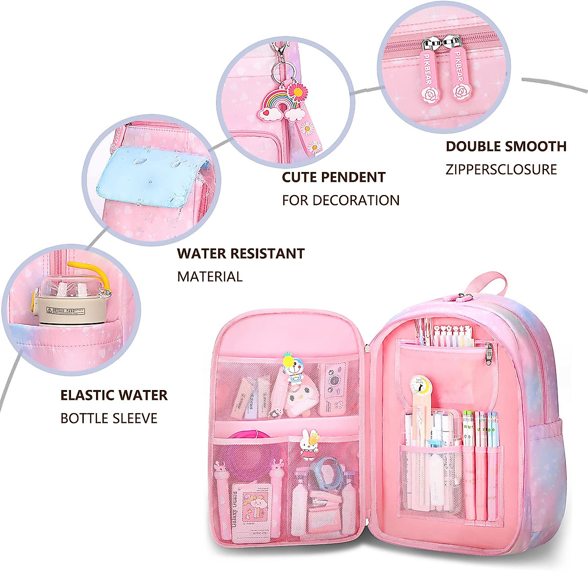 cotmcor Backpacks for Girls, Kids Backpack, Cute Bookbag Bunny School Bag for Kindergarten and Elementary