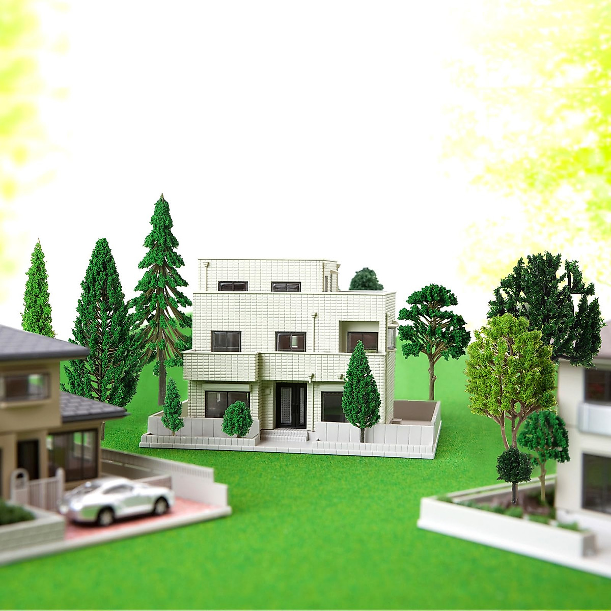 35 Pieces Model Trees 1.2-6.3 Inch Mixed Model Tree Train Scenery Architecture Trees Fake Trees for DIY Crafts, Building Model, Scenery Landscape Natural Green