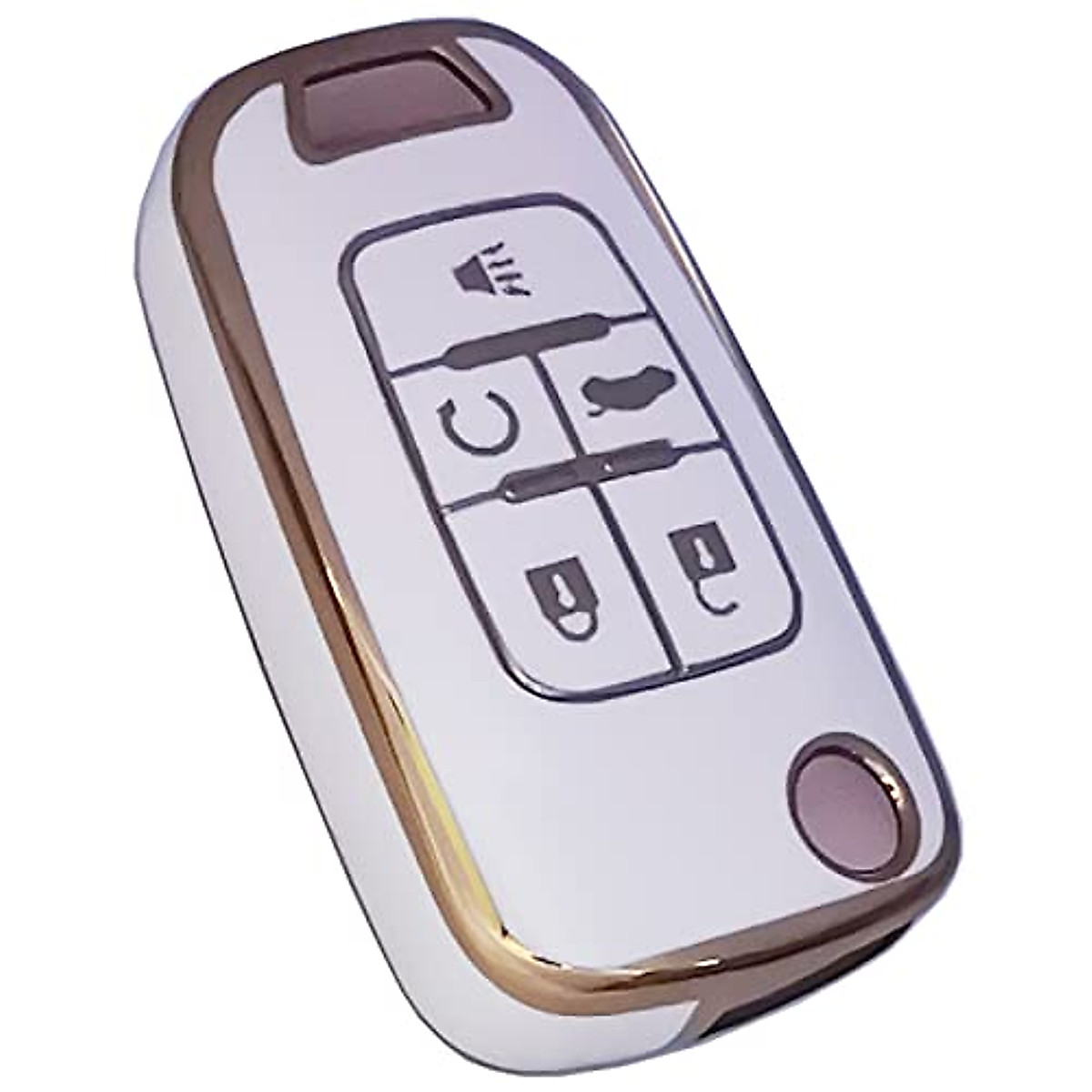 Guibuhuse 360°Protection TPU Key Fob Cover Case Protector Fit for Buick Encore Lacrosse Regal Verano（Violet Accessories OHT01060512 5461A-01060512 (White)