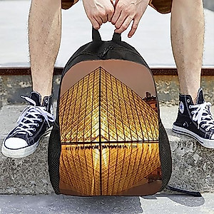 QQLADY Louvre Museum in Paris Travel Backpack for Women Men Carry On Backpack Waterproof 15.6inch Laptop Backpack Hiking Casual Bag Backpack