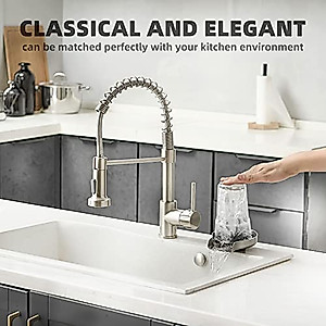 Metal Glass Rinser for Kitchen Sink, Bottle Washer, 304 Stainless Steel, Brush Nickel