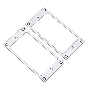 2Pcs Pickup Frame Mounting Rings Metal Humbucker Pickup Ring Electric Guitars Replacement Parts(Silver)