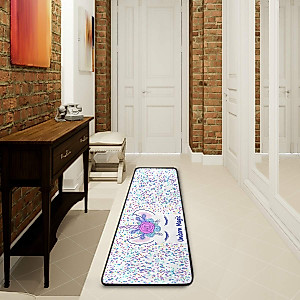 Unicorn Hand Bath Rug Runner Cream Unicorn Magic Non Slip Area Mat Rugs for Bathroom Kitchen Entryway Shaggy Rug Soft Bedroom Carpet 72"x 24"