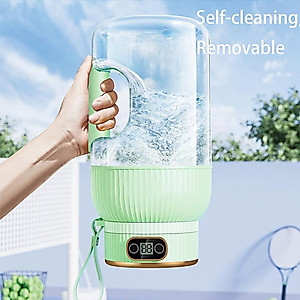 Multifunctional Portable Juicer Cup With Digital Display, 3 in 1 Personal Juice Cup Blender Rechargeable with Direct Drinking Lid, Smoothie Blender on the Go, for Gym/Travel/Kitchen (1200ML,Green)