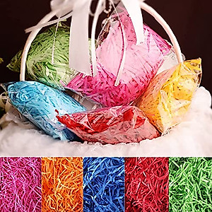 TiurDin Easter Grass Recyclable Shred Paper Basket Filler for Easter Eggs Decor Party Decoration Gift Packaging 200g （7oz.