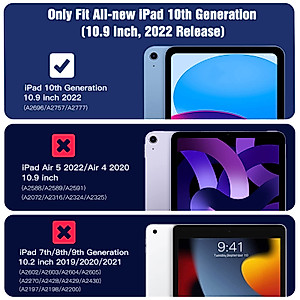 TiMOVO Case for iPad 10th Generation 10.9 inch 2022, iPad 10th Gen Case with Kickstand, [Built-in Screen Protector] Heavy Duty Shockproof Rugged Protective Cover for Kids - Blue & Red