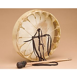 Deer Skin Native American Hoop Drum 10" -Cherokee