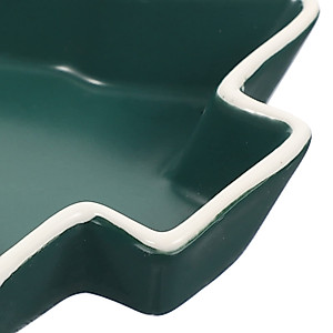 CALLARON Christmas Tree Shaped Plates 2pcs Ceramic Party Fruit Platter Christmas Appetizer Tray for Holiday Wedding Home Party Dessert Platter Porcelain Jewelry Plate