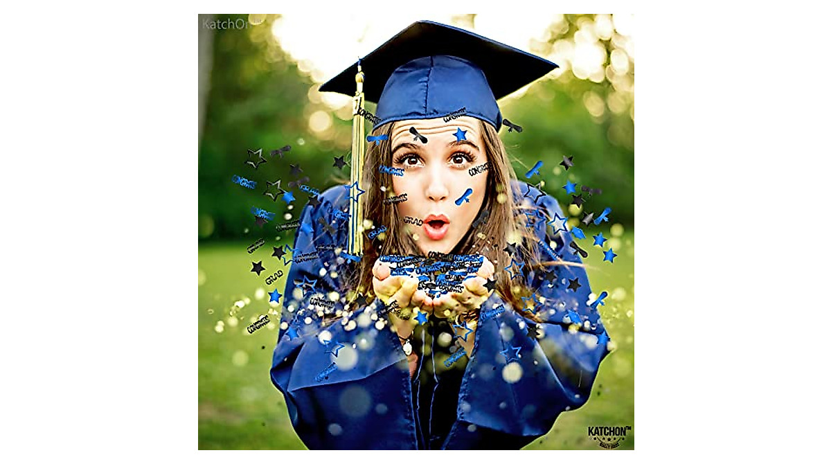Blue & Black Graduation Confetti Pack of 1300 for Class of 2023
