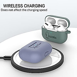 AIPNIS Custom Name/Text AirPods Pro Case, 5-Piece Set Personalized Gift Travel Carrying Case Earbuds Case Storage Bag Soft Silicone Cover - Design Your Own Airpods Pro Case