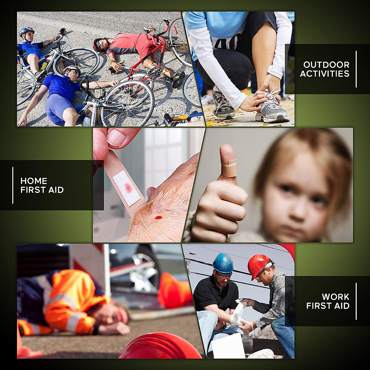 Bearhoho 11''x7'' Big Size Survival First Aid Kit Empty Emergency Trauma Bag Medical Kit with Labeled Compartments for Boat Car Camping Hiking Travel & Backpacking