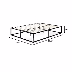 ZINUS Joseph Metal Platforma Bed Frame / Mattress Foundation / Wood Slat Support / No Box Spring Needed / Sturdy Steel Structure, King