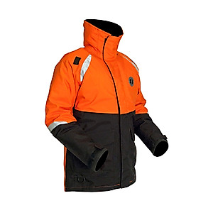 MUSTANG SURVIVAL - Catalyst Floatation Coat (Orange-Black - XL) - Harmonized Approval (CAN and US), 10k Waterproof, M-Tech Comfort System, Underarm ventiliation zips, D-Ring for Engine Kill Switch