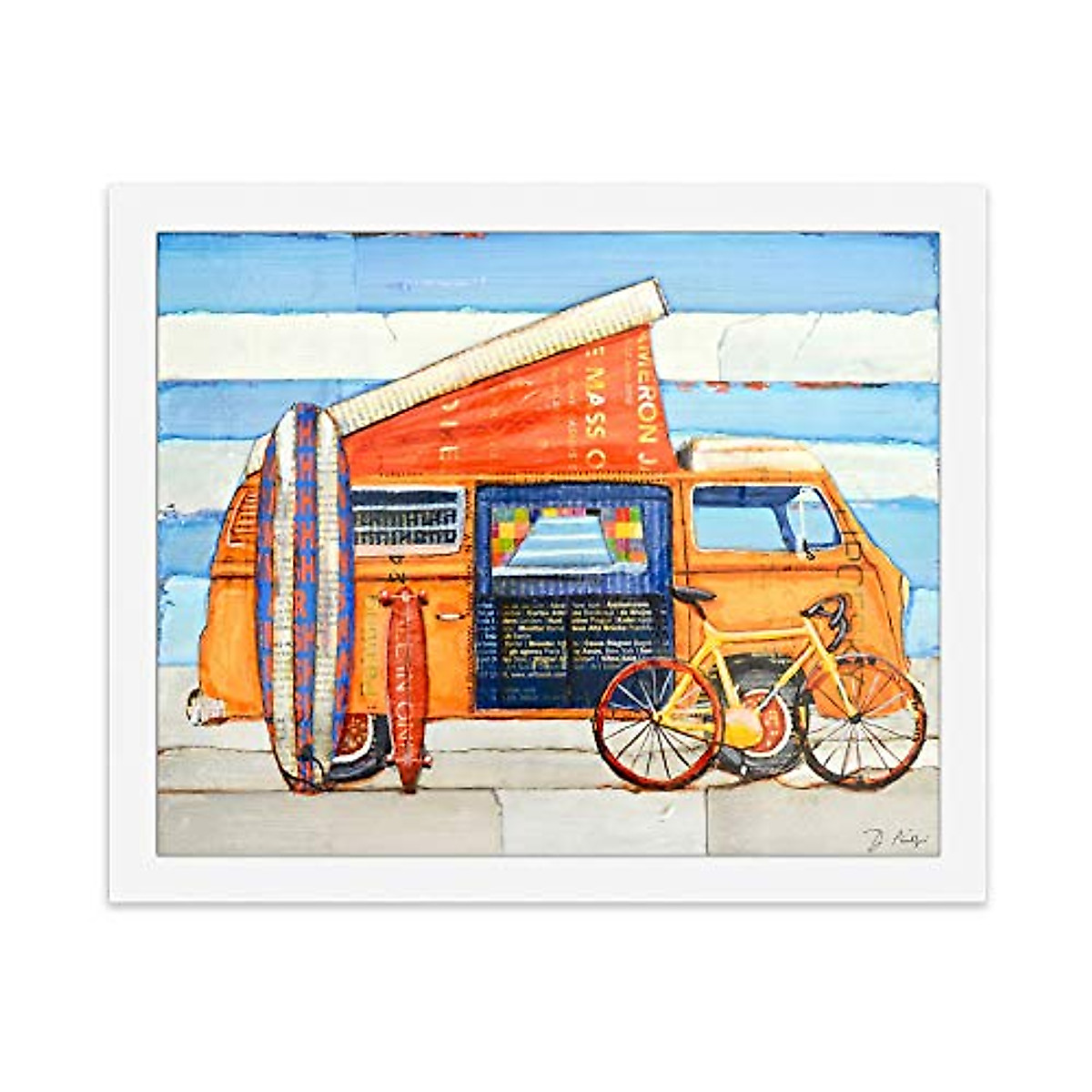 Choose Your Weapon, Danny Phillips Art Print, Unframed, Antique Classic Van Automobile, Camping Cycling Skateboard Surfboard Wall and Home Decor, Biking Gift, 8x10 Inches