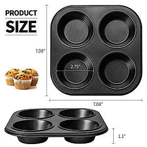 Yomvzake Air Fryer Muffin Pan, 2 Pack Cupcake Molds for Air Fryer Toaster Oven, Nonstick Cupcake Baking Pan for Counter Top Oven Small Oven