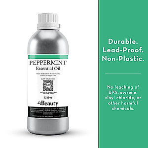DIYBeauty Bulk Peppermint Essential Oil - Large Size 32 fl oz Bottle - 100% Pure and Undiluted Therapeutic Grade Mentha Piperita - Concentrated Extract