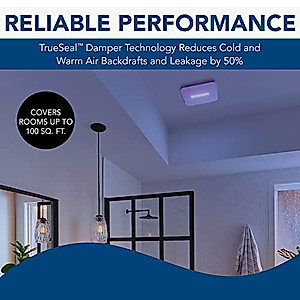 Broan-NuTone AR110LKVV SurfaceShield Vital Vio Powered Exhaust Vent LED White Light & Violet Light, 110 CFM, White