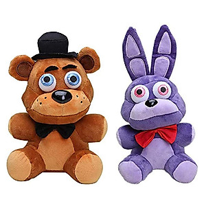 YLEAFUN Five Night Plushies Plush Figure Toys Sets, Five Nights Game Stuffed Toys Dolls 7Inch - Fans Kids Gifts Bonnie Foxy Fazbear Plush Toys
