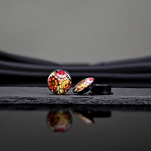 KUBOOZ(5 Pairs Rose Acrylic Ear Plugs Tunnels Gauges Stretcher Piercings