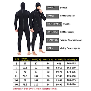 Full Wetsuits-5mm 3mm Wetsuit-Mens Neoprene Diving Suit Front Zipper Hoodie Snorkeling Surfing Suits High Elasticity Long Sleeve - Diving Water Sports Solid Colored Autumn Winter Spring Summer