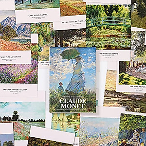 Claude Monet Art Postcards, Famous Painting Modern Artwork Post Cards Bulk Pack(30 Pack), Vintage Aesthetic Picture Wall Collage, Postcards Poster for School Students Teacher Thank You Note Cards