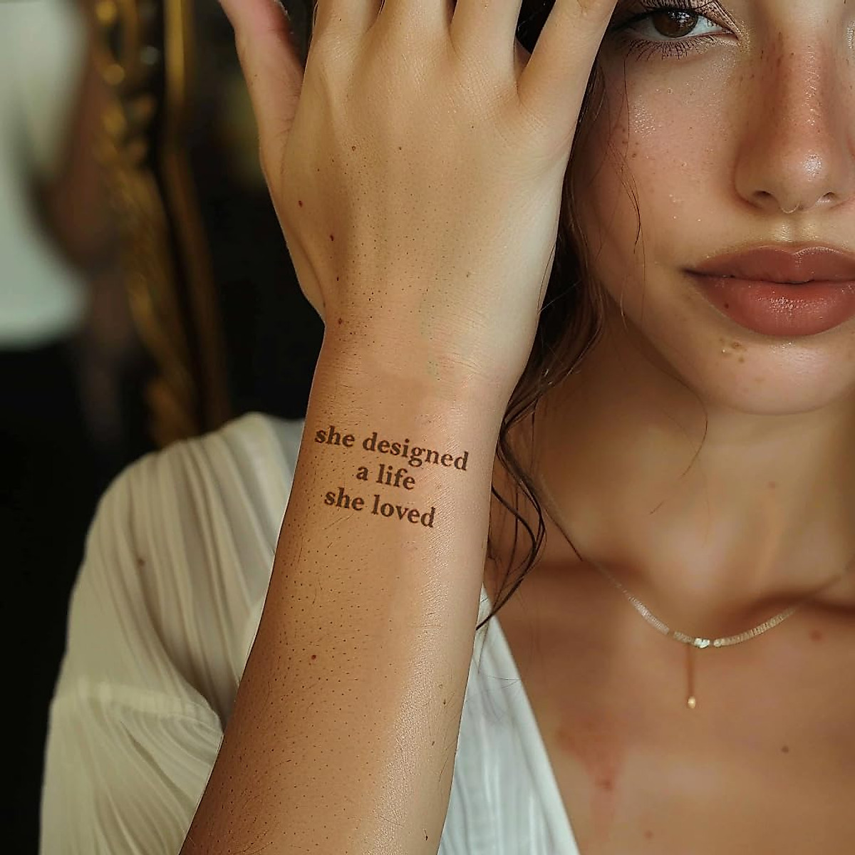 Everjoy Realistic Tiny Temporary Tattoos - 400+ Patterns, 60 Pcs Inspirational Quotes, Words, Lines, Flowers, Leaves, Artworks, Message Tattoos for Women, Men and Adults