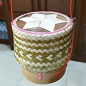 Heavens Tvcz Sticky Rice Basket Serving Thai Laos Small Handmade Bamboo to Keep Sticky Rice Warm for Restaurant