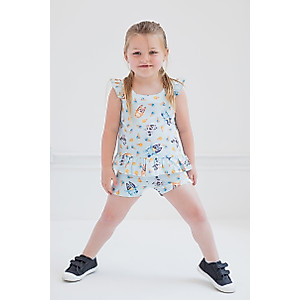 Bluey Bingo Muffin Little Girls Matching Family Tank Top and Shorts Outfit Set Girls Shorts Set 7-8