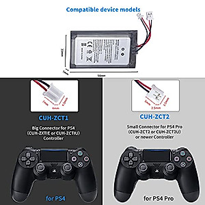 JUBOTY 2PCs 2000mAh PS4/PS4 Pro Controller Battery, Li-ion Internal New Upgrade Battery Replacement for Sony Playstation 4 Dualshock 4 CUH-ZCT2 CUH-ZCT2E CUH-ZCT1E CUH-ZCT1U with 4 Repair Tool Kits