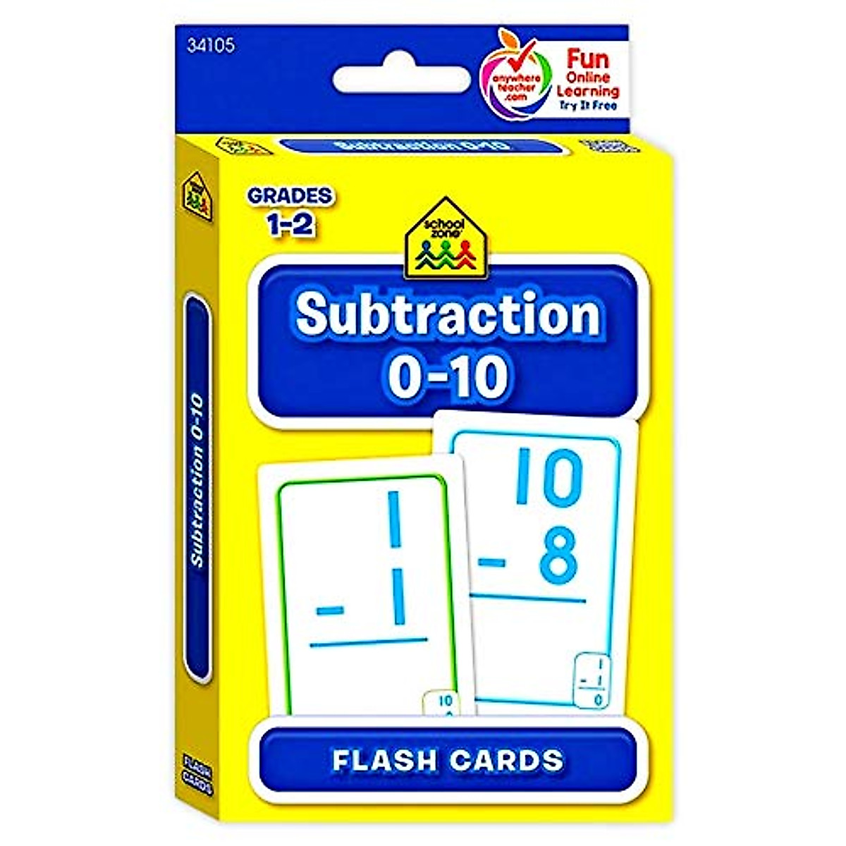School Zone Subtraction 0-10 Flash Cards for Math