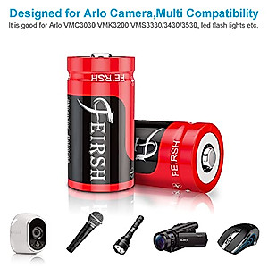 4 Pack CR123A Lithium Batteries,QUICKHELP 3.7V 800mAh [CAN BE RECHARGED] Arlo Batteries with Charger for Arlo Wireless Cameras VMC3030 VMK3200 VMS3330 3430 3530 and Flashlight Polaroid Microphone