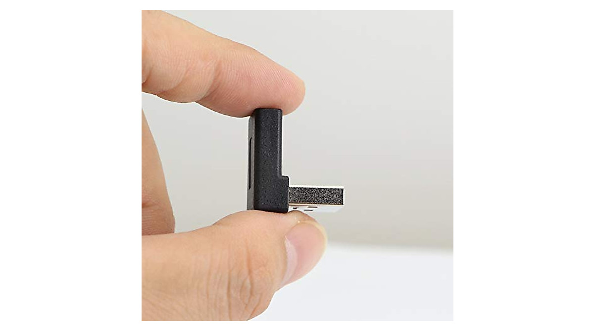Right Angle USB A to USB C Adapter 2-Pack - High-Speed Data & Charging
