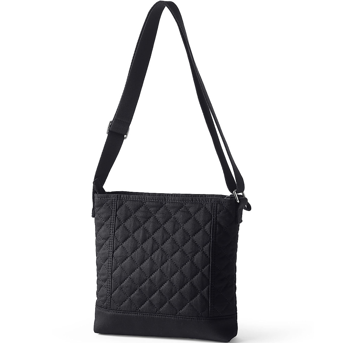 Lands' End Quilted Crossbody Black One Size