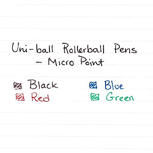 Uniball Roller Grip Pens, Micro Point (0.5mm), Black, 12 Count