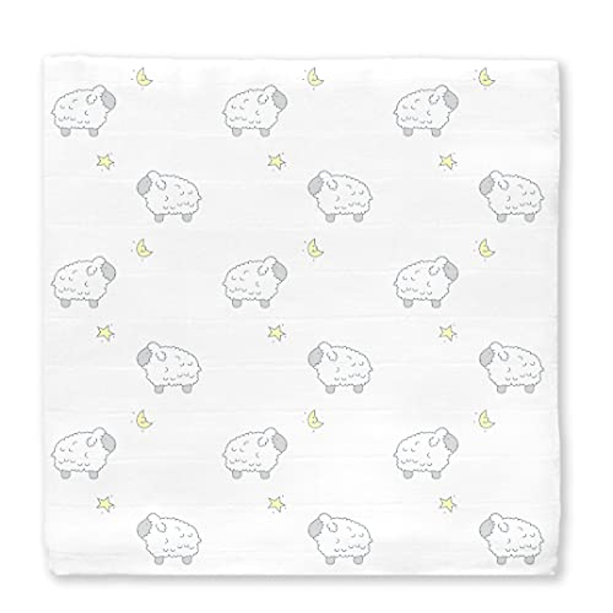 SwaddleDesigns Cotton Muslin Swaddle Blanket, Receiving Blanket for Boys & Girls, Best Shower Gift, 46x46 inches, Little Lambs, Sterling
