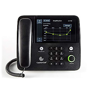 CaptionCall 67Tb Amplified Captioned Corded Home Telephone with Touch Screen, 58dB Amplification, Caller ID, Answering Machine, Bluetooth, Loud Ringer for Hearing Impaired