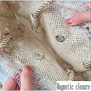 Sweet fairy lace bag hand shoulder tote bag embroidered hollow shopping bag (Black)