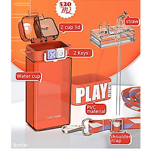 Aetygh 17oz Kawaii Water Bottle With Straw, Cyberpunk Transparent Leak-Free Water Bottle For School Office Travel